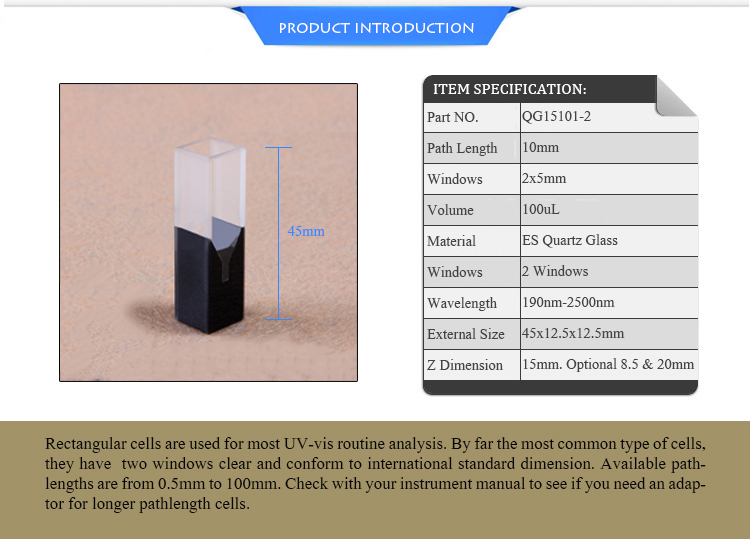 QG15101-2, Cuvette, with teflon lid, absorption cell - Aireka Cells