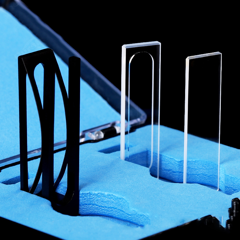 Quartz Demountable Cuvette with Holder, 1mm Pathlength, 300 uL, Glued, QG24014-2