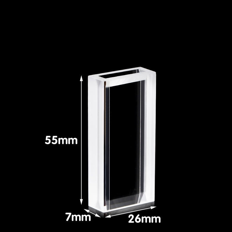 Quartz Flow Through Cuvette, 1mm Pathlength, 1 mL, Glued, QG24090-2