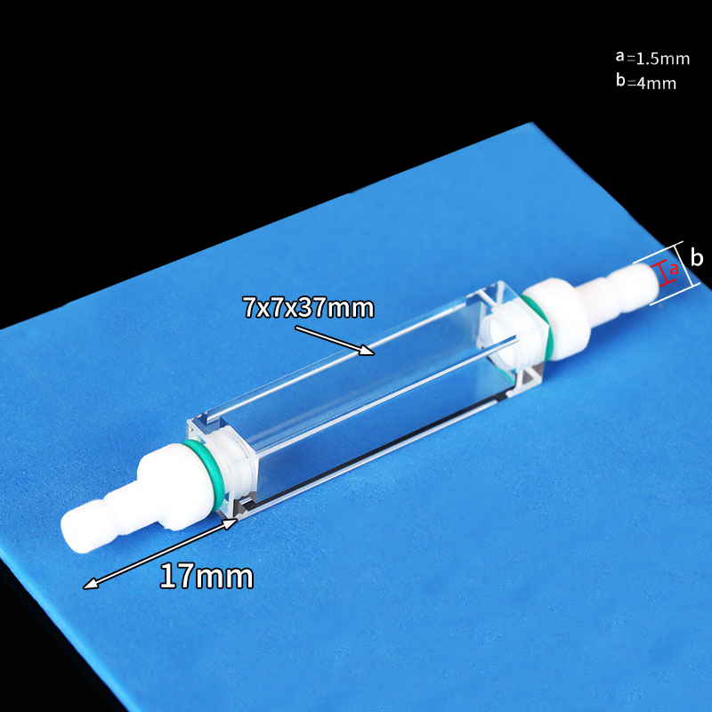 Quartz Flow Through Cuvette, 10mm Pathlength, 1.8 mL, Molded, QG24432-4