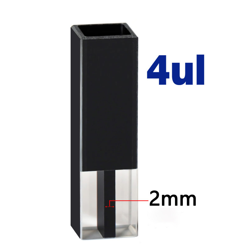 Quartz Micro Fluorescence Cuvette , 2mm Pathlength, 4 uL, Glued, QG24469-3