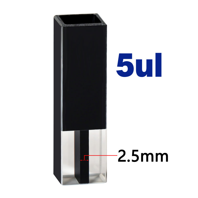 Quartz Micro Fluorescence Cuvette , 2.5mm Pathlength, 5 uL, Glued ...