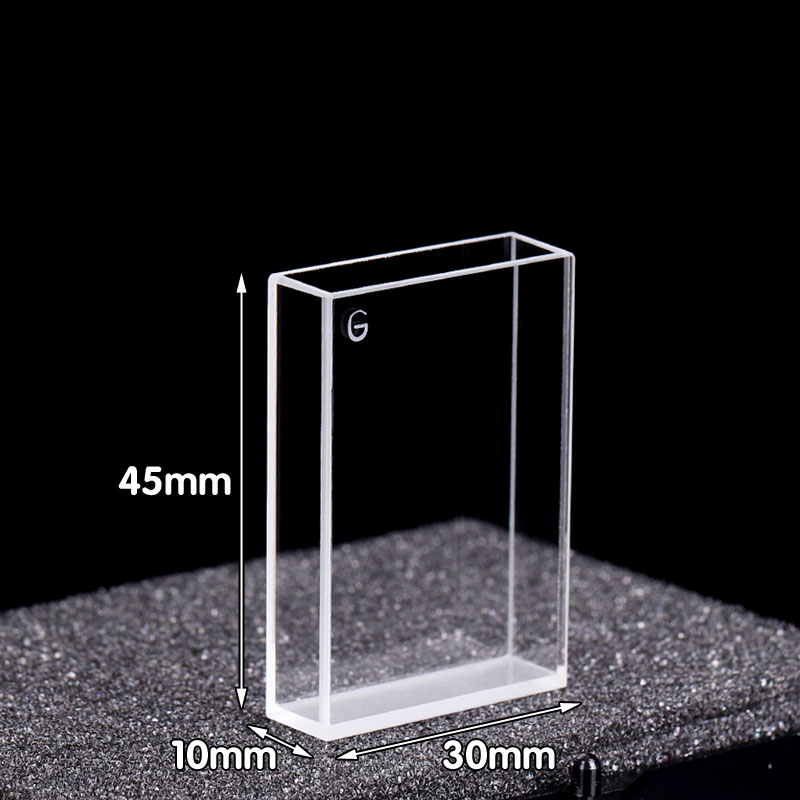 Glass Rectangular Cuvette, 8 / 28mm Pathlength, 9 mL, Glued, QG24588-4
