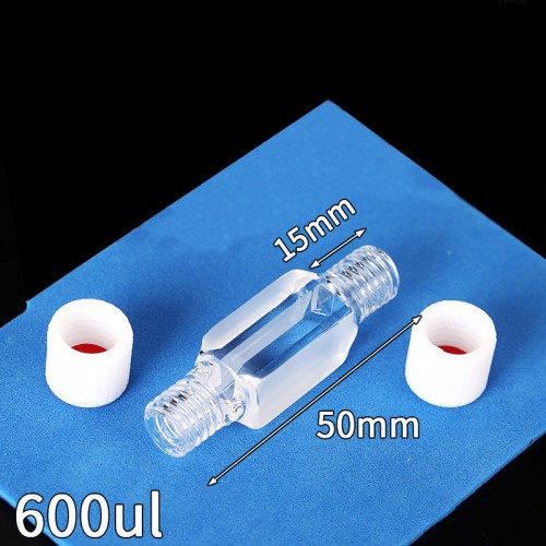 Quartz Flow Through Cuvette, 2 Screw Cap on Both Ends, 10mm Pathlength ...